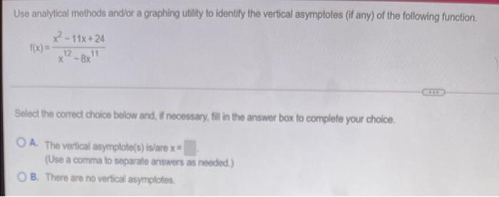 Solved Use analytical methods and/or a graphing utility to | Chegg.com