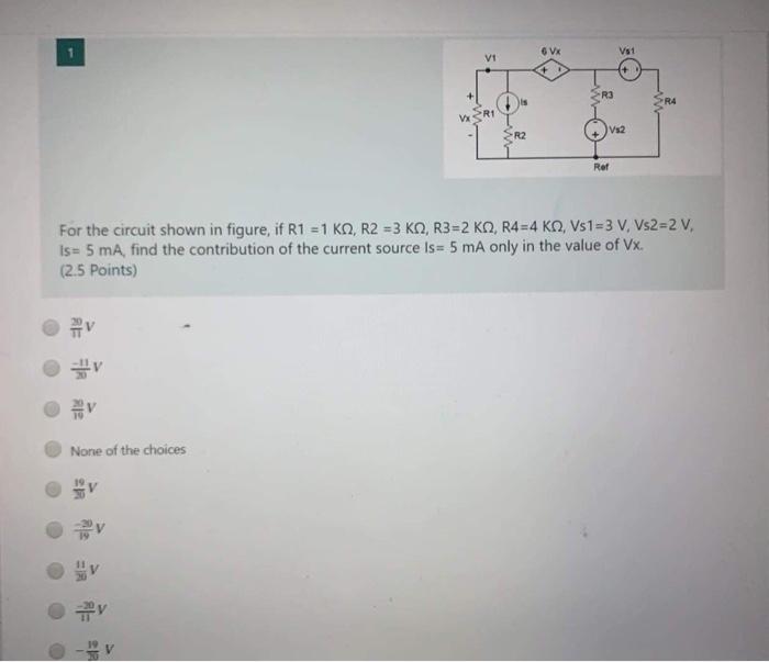 Solved R2 w w R3 w R1 w R1 Vs 3R1 R2 R2 w For the circuit | Chegg.com
