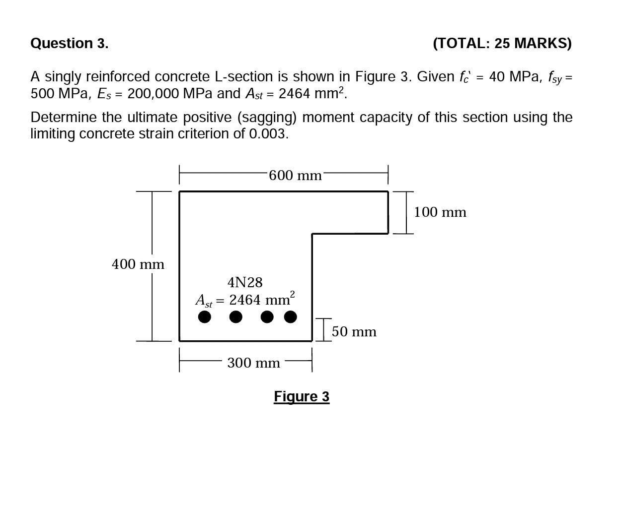 Solved A singly reinforced concrete L-section is shown in | Chegg.com