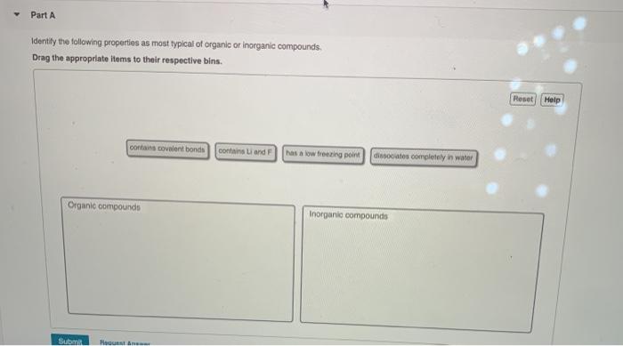 Solved Part A Idently the following properties as most | Chegg.com