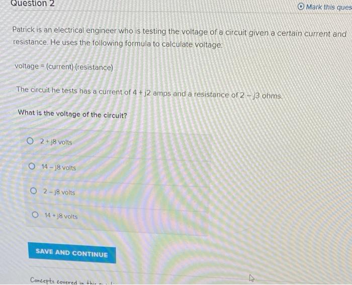 Solved Question 2 O Mark this ques Patrick is an electrical | Chegg.com