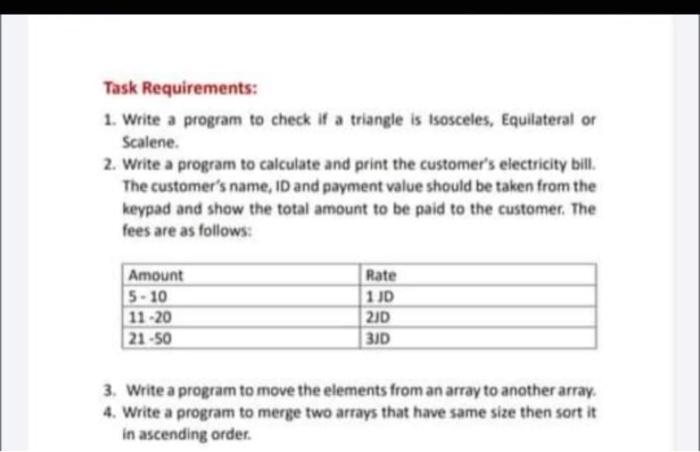 Solved Task Requirements: 1. Write a program to check if a | Chegg.com