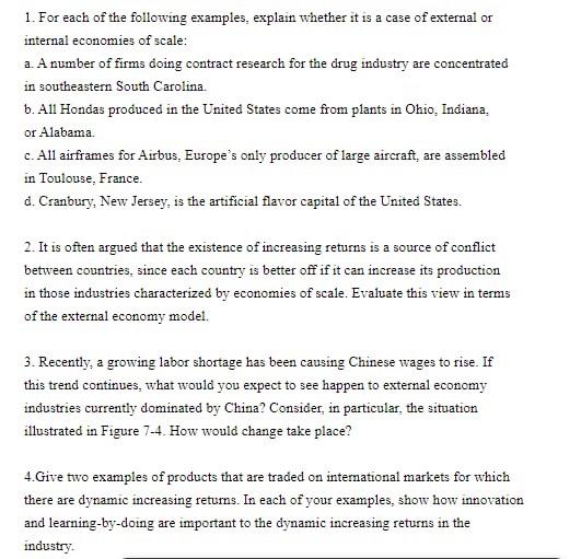 Solved 1. For each of the following examples, explain | Chegg.com