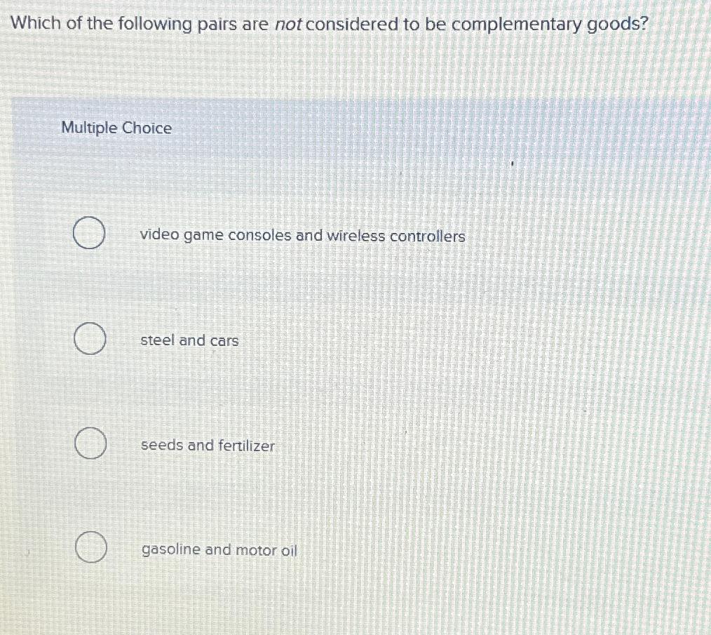 Solved Which of the following pairs are not considered to be | Chegg.com