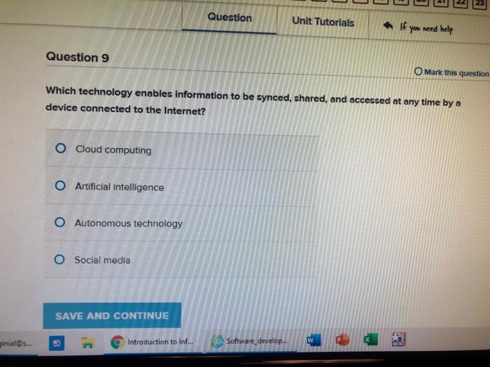 Solved Question Unit Tutorials If you need help Question 9 O | Chegg.com