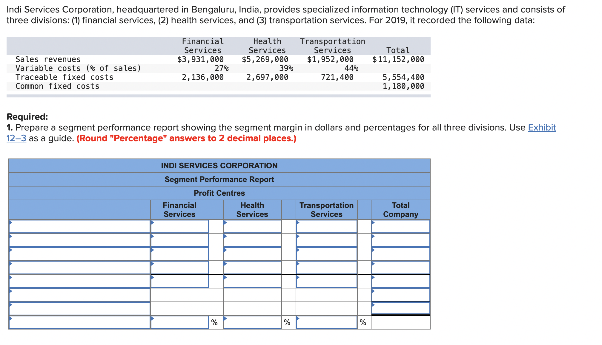 Solved Indi Services Corporation, headquartered in | Chegg.com