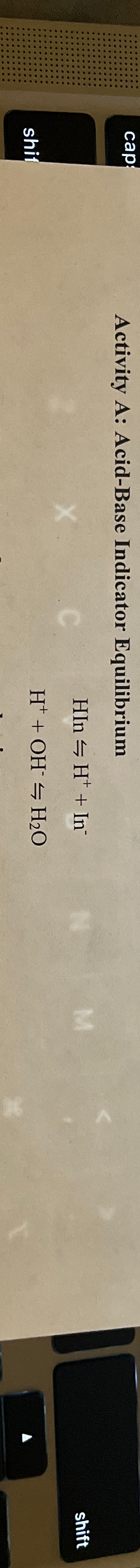 Solved capActivity A: Acid-Base Indicator | Chegg.com