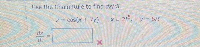 Solved Use the Chain Rule to find dz/dt. | Chegg.com