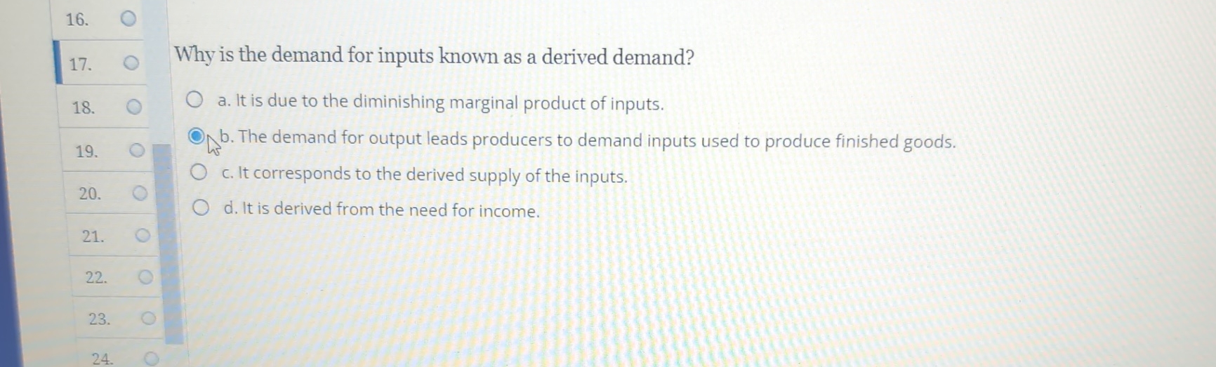Solved Why is the demand for inputs known as a derived | Chegg.com
