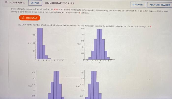Solved 13. 1-/3.54 Points DETAILS BBUNDERSTAT125.3.016. MY | Chegg.com