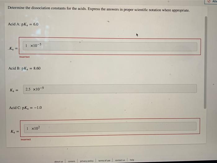 Solved Atte Determine The Dissociation Constants For The