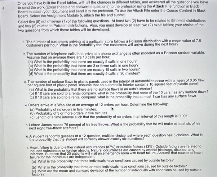 Solved Once you have built the Excel tables, with all the | Chegg.com