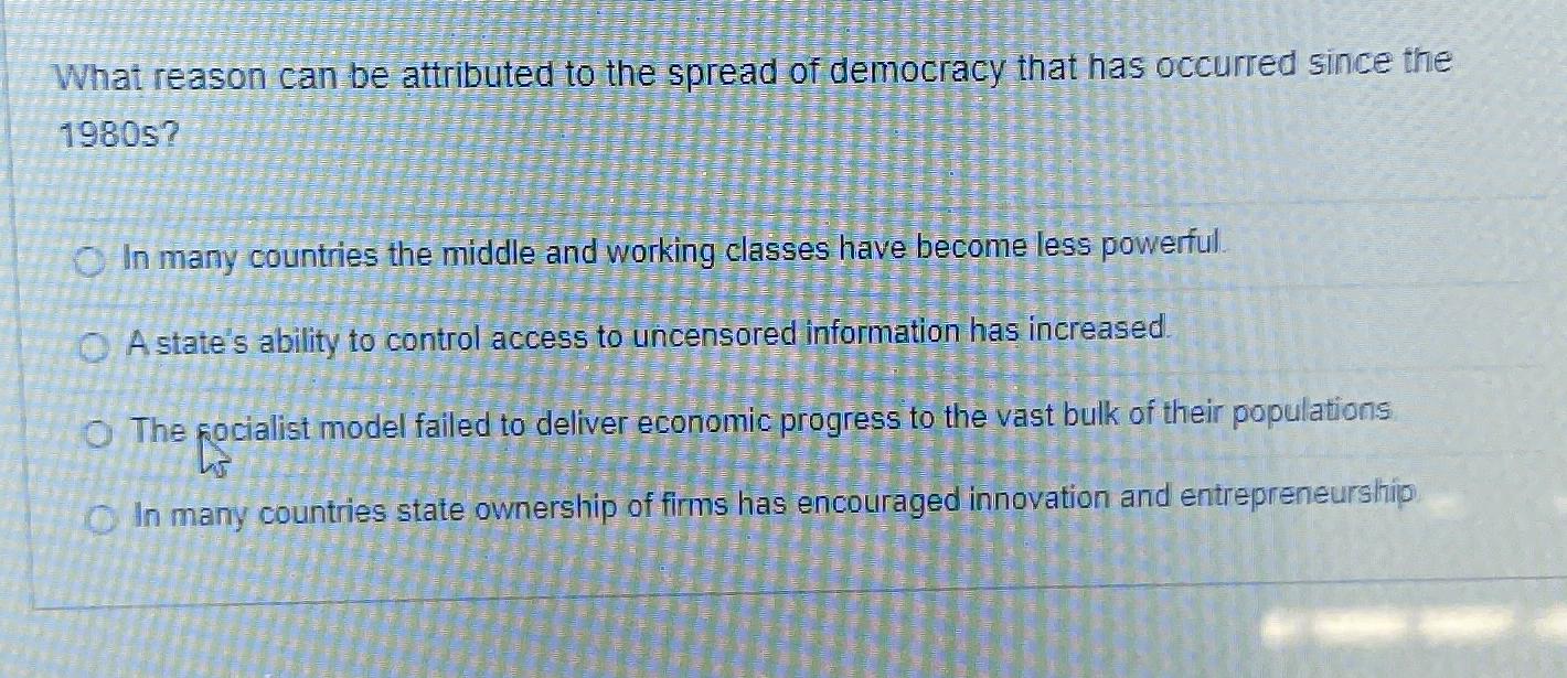 Solved What reason can be attributed to the spread of | Chegg.com