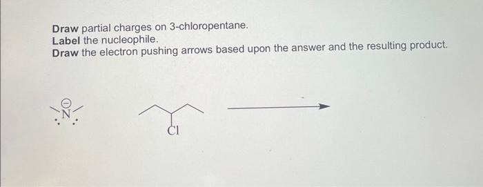 Solved Draw partial charges on 3-chloropentane. Label the | Chegg.com