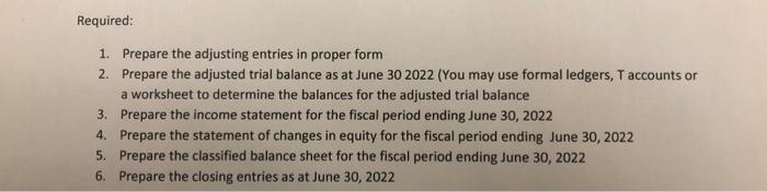 Solved I just need help in making adjusting entries for part | Chegg.com