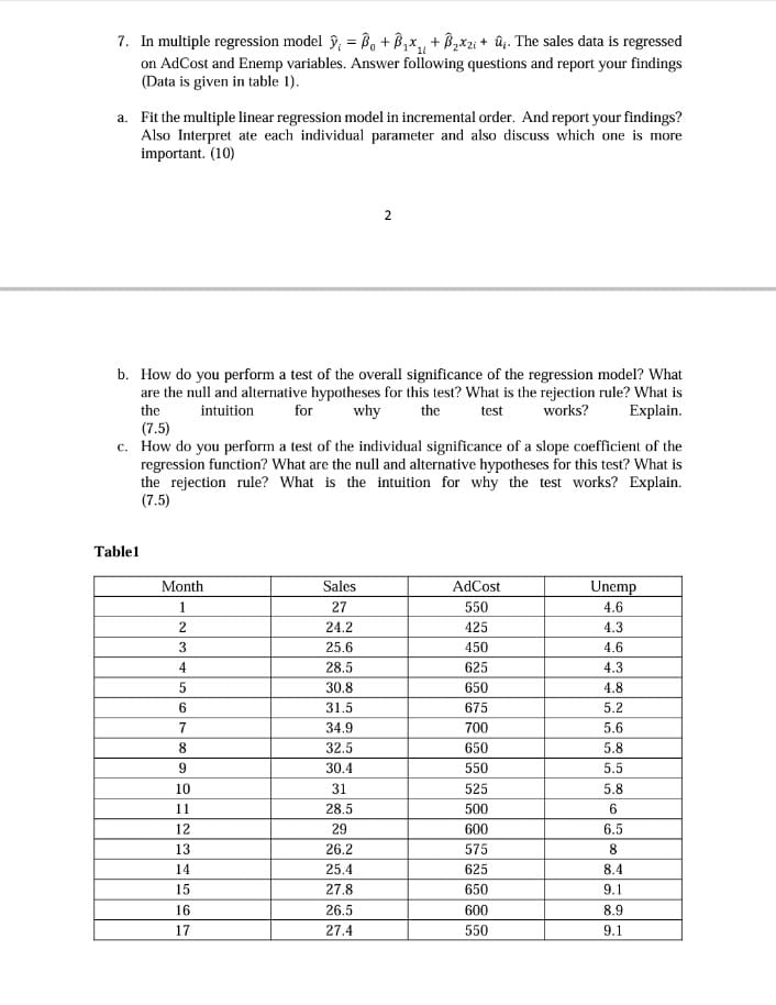 Solved In multiple regression model | Chegg.com