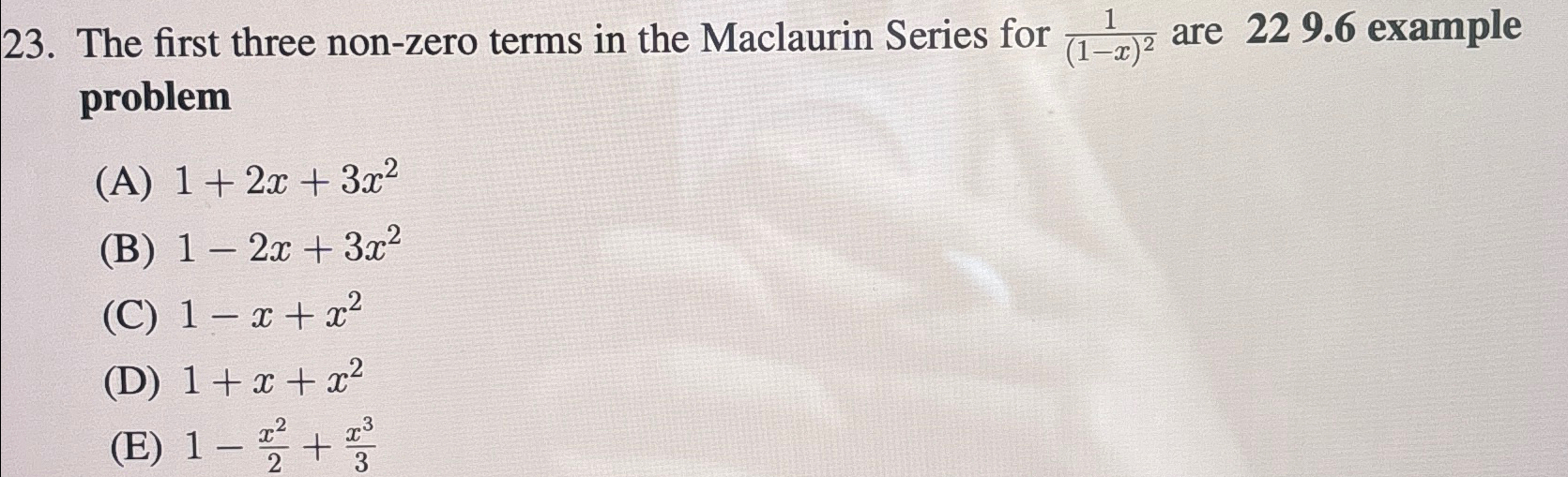 Solved The first three non-zero terms in the Maclaurin | Chegg.com