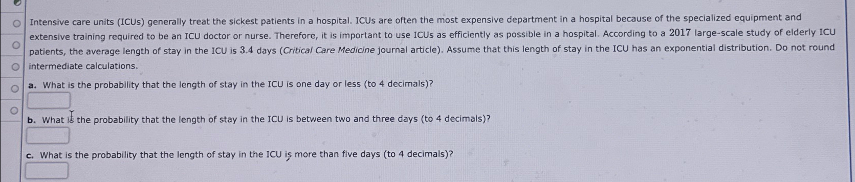 Solved intermediate calculations.a. ﻿What is the probability | Chegg.com