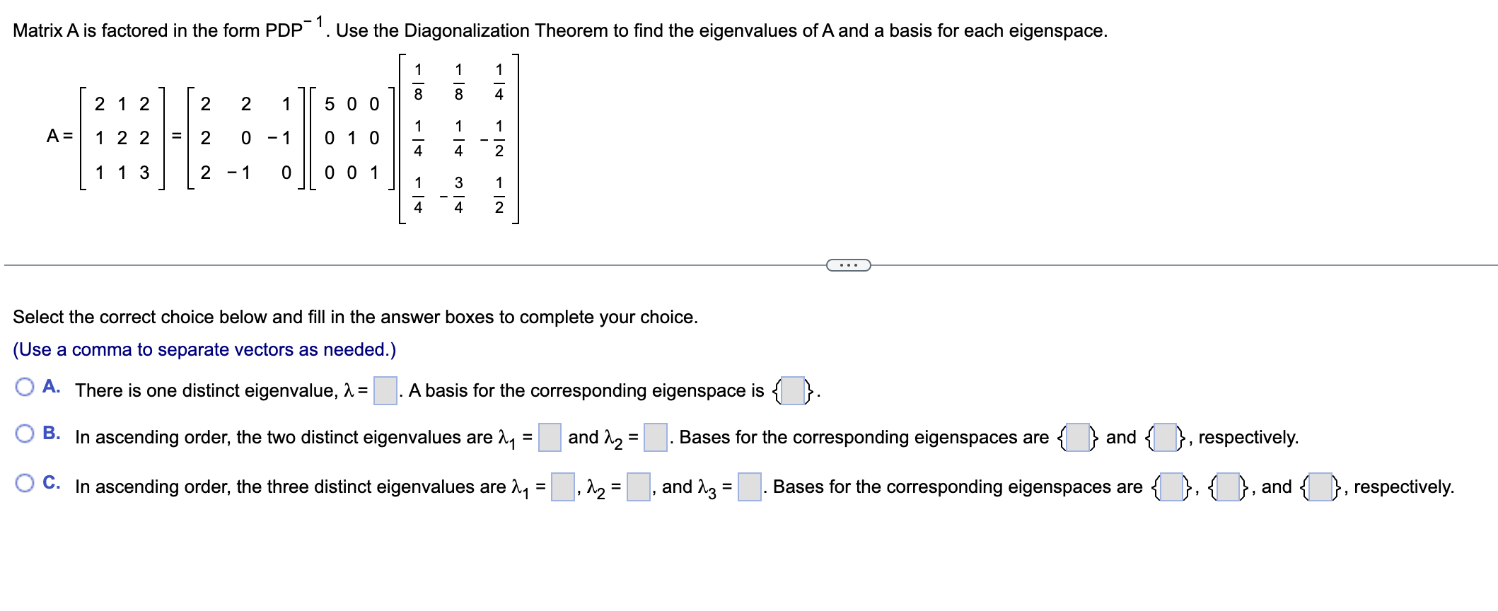 Solved Matrix A is factored in the form PDP-1. ﻿Use the | Chegg.com