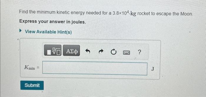 Solved Find the minimum kinetic energy needed for a | Chegg.com