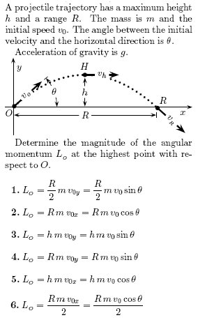 Solved A projectile trajectory has a maximum height h and a | Chegg.com