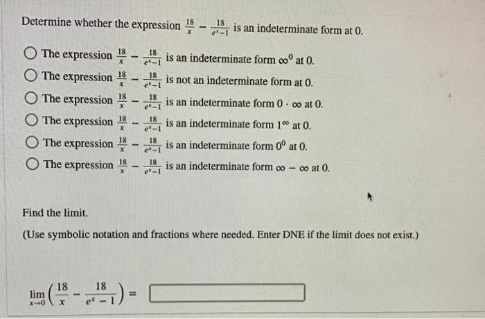 Solved Determine whether the expression 18 X 18 is an | Chegg.com