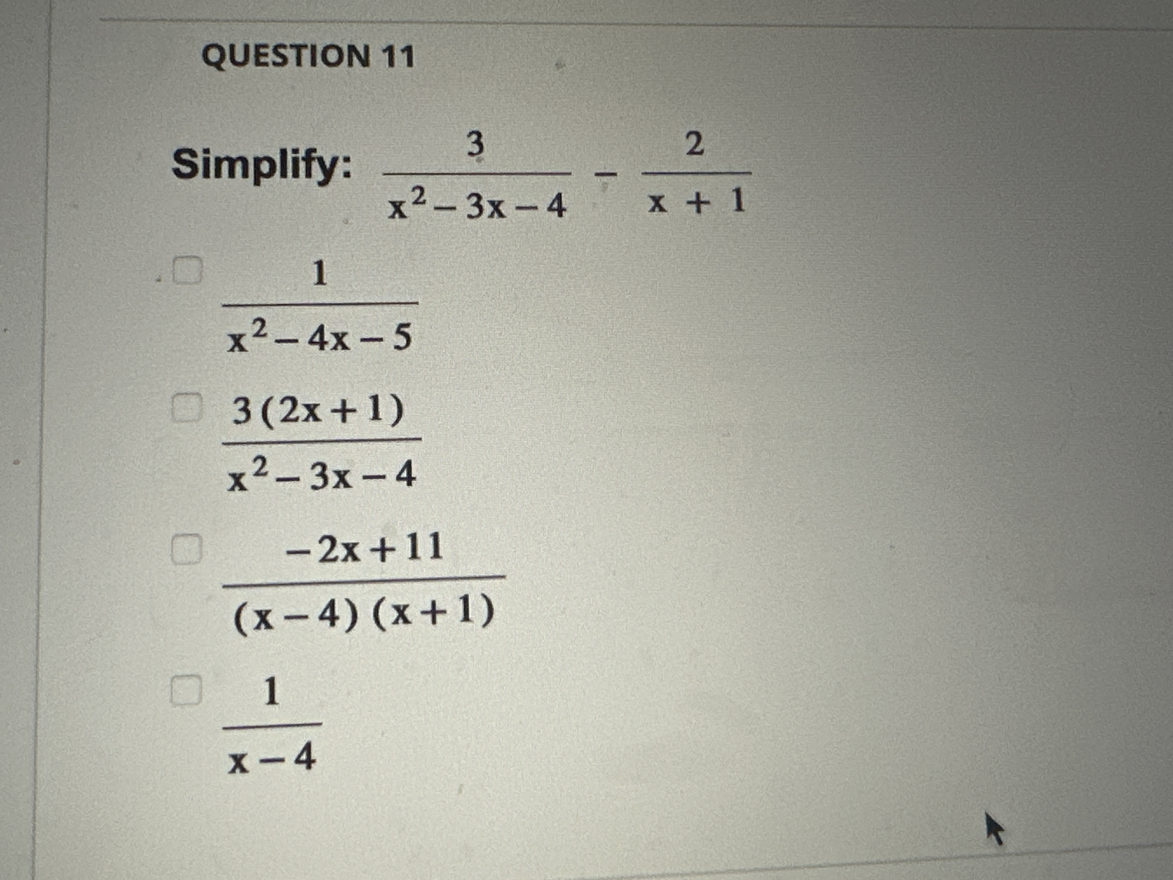 Solved QUESTION 11Simplify: | Chegg.com