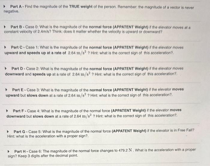 Solved Learning Goal: Application of Newton's Laws, Apparent | Chegg.com