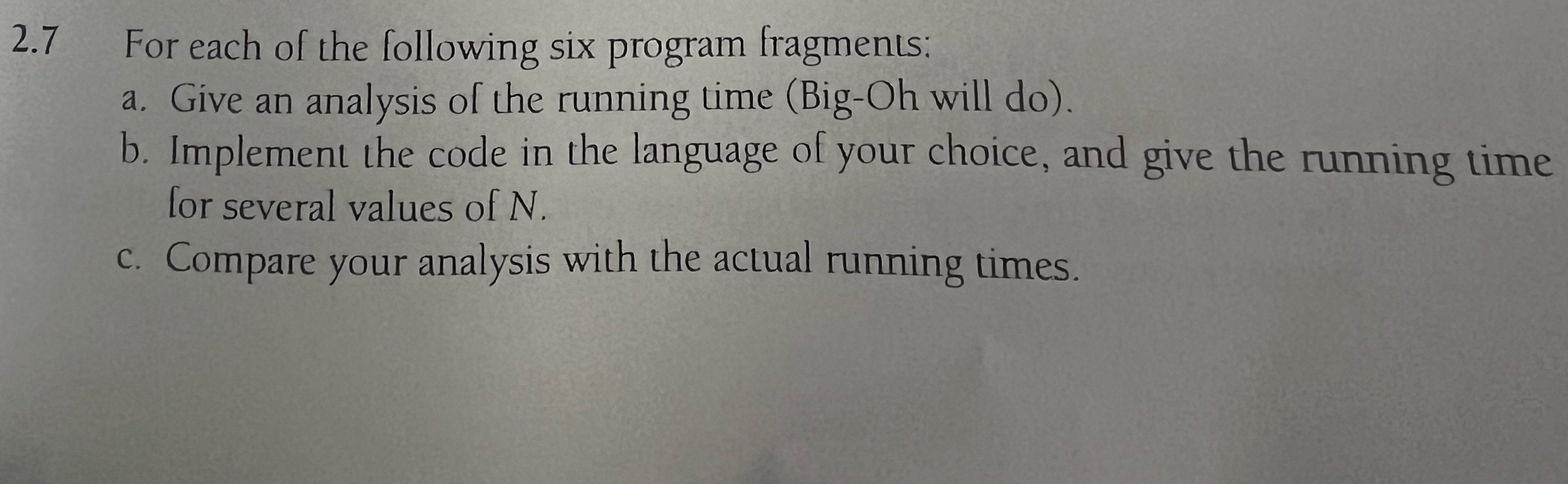 2.7 ﻿For each of the following six program | Chegg.com