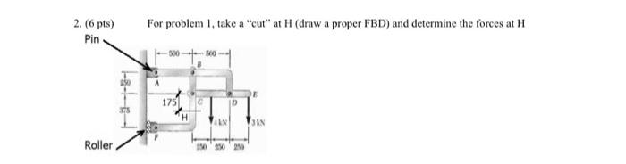 Solved 2. (6 pts) For problem 1. take a "cut" at H (draw a | Chegg.com