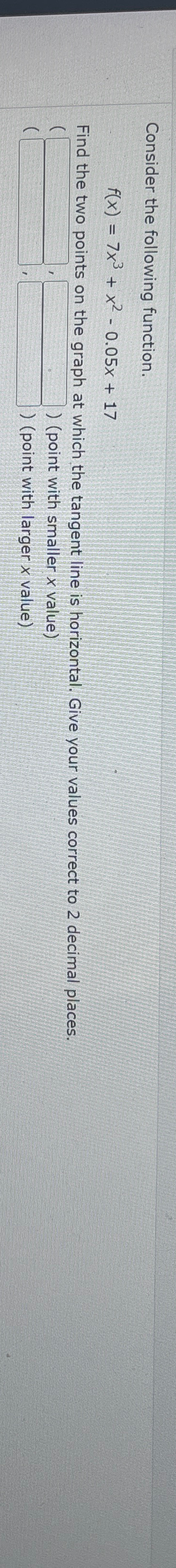 Solved Consider the following | Chegg.com