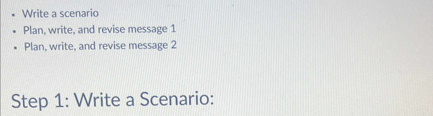 Solved Write a scenarioPlan, write, and revise message | Chegg.com