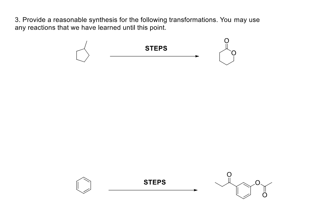 3. ﻿Provide a reasonable synthesis for the following | Chegg.com