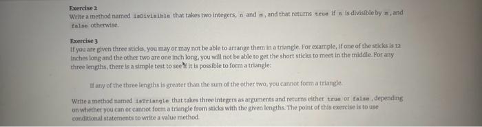 Solved Exercise 2 Write amethod named IsDivinible that | Chegg.com