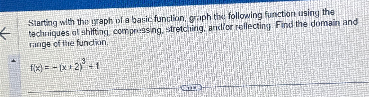 Solved Starting with the graph of a basic function, graph | Chegg.com