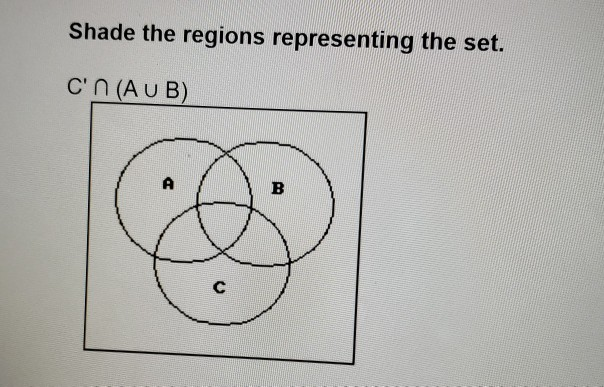 Solved Shade the regions representing the set. C'n (AUB) A в | Chegg.com