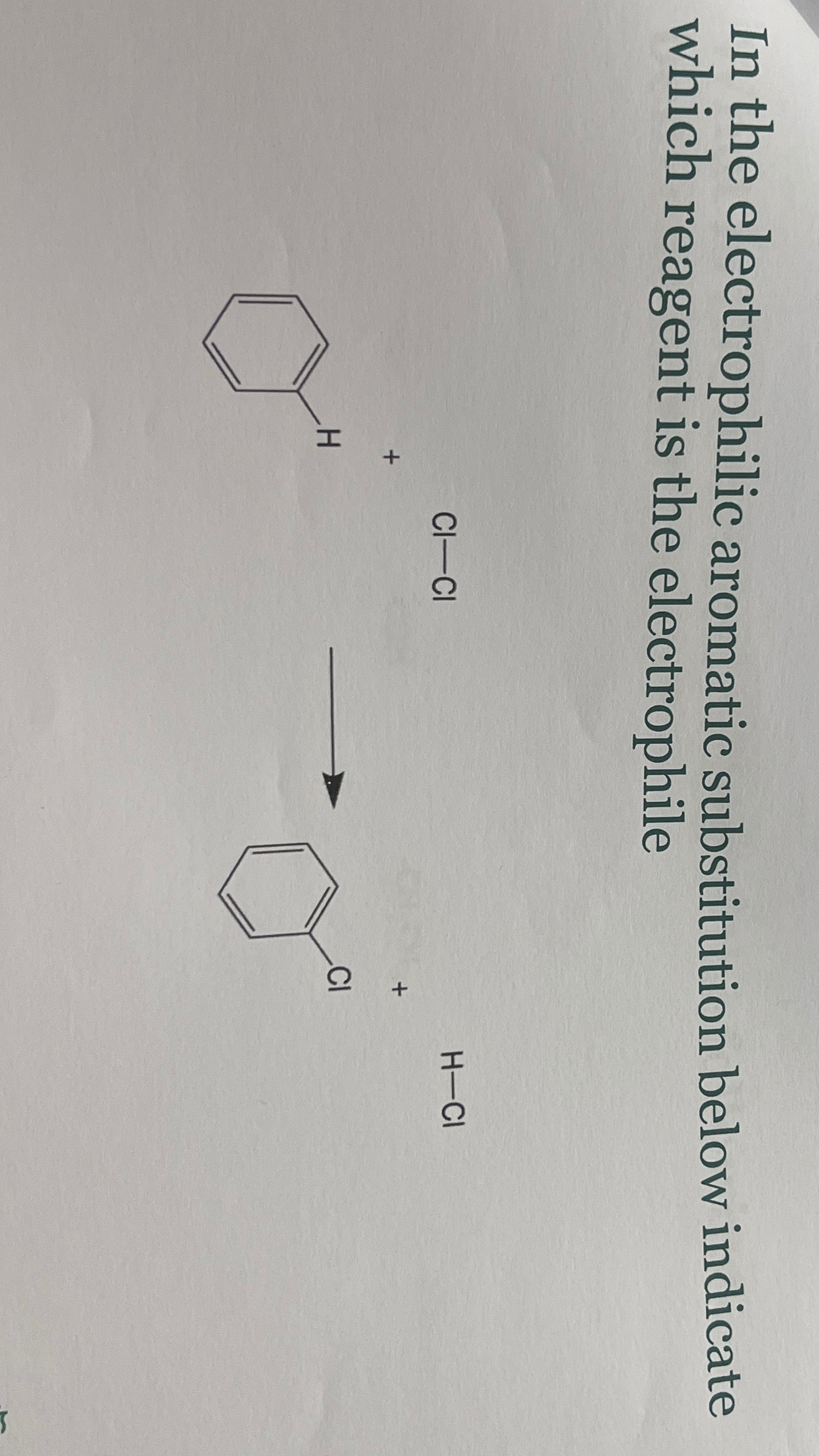Solved In the electrophilic aromatic substitution below | Chegg.com