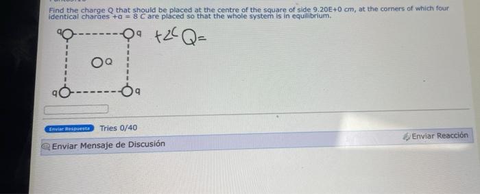 Solved Find the charge Q that should be placed at the centre | Chegg.com
