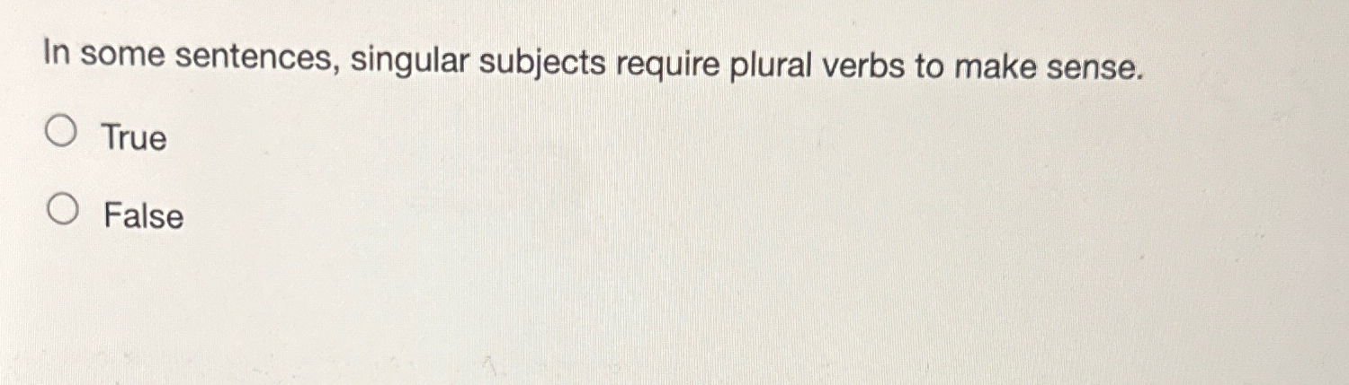 Solved In some sentences, singular subjects require plural | Chegg.com
