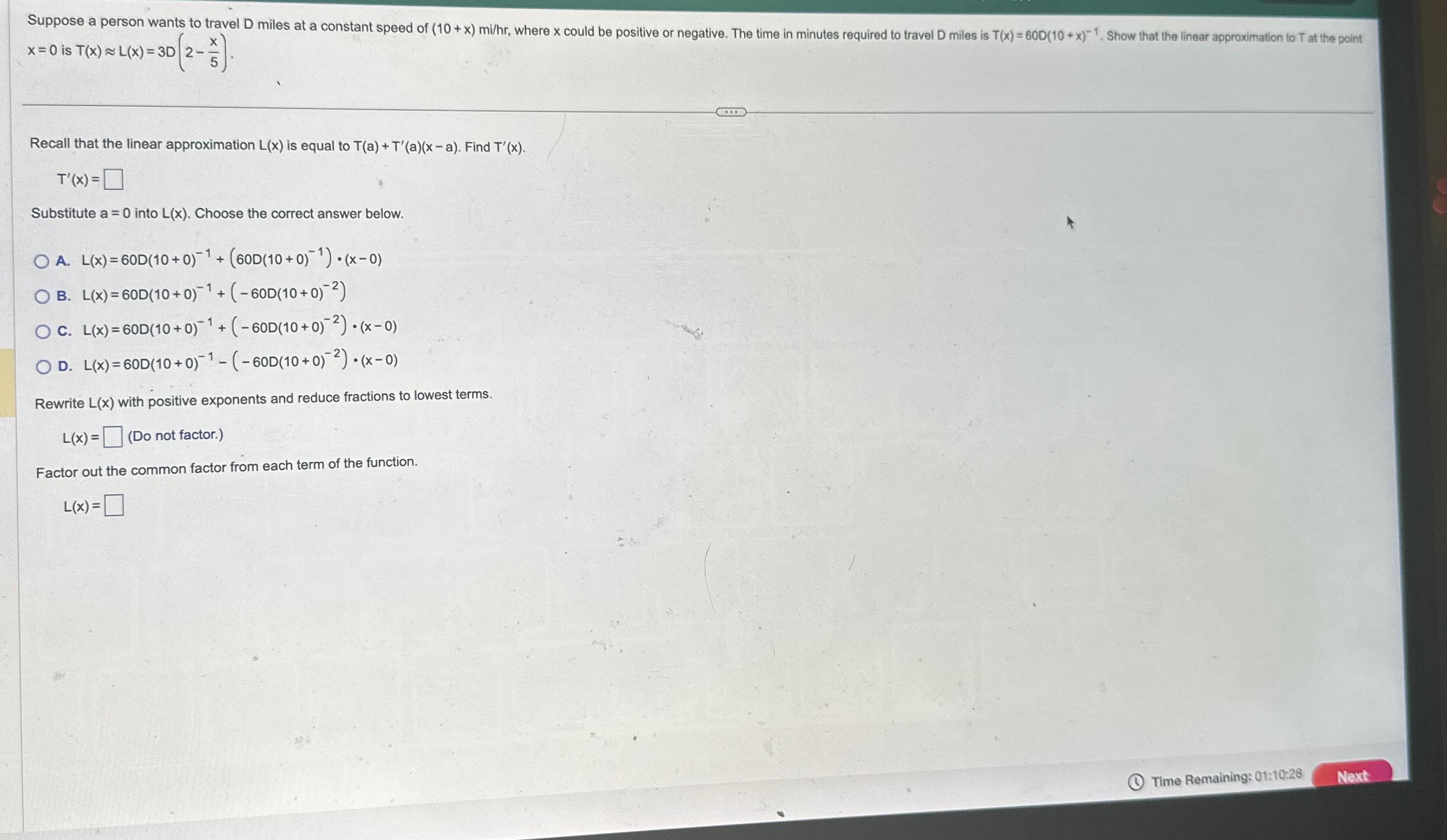 Solved x=0 ﻿is T(x)~~L(x)=3D(2-x5)Recall that the linear | Chegg.com