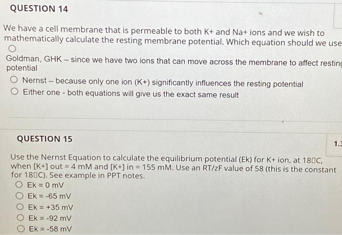 Solved At the resting membrane potential (e.g. −70mV ), the | Chegg.com