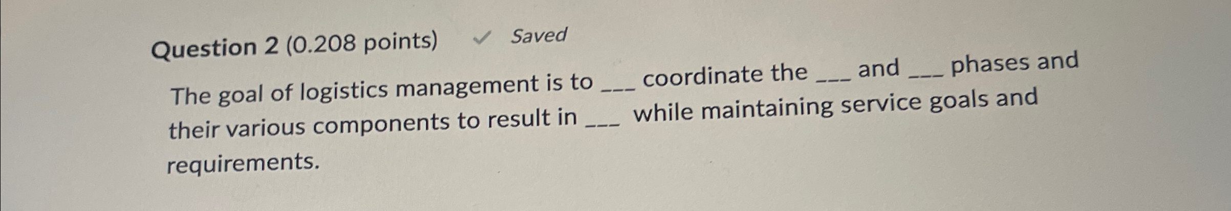 Solved Question 2 ( 0.208 ﻿points) ﻿SavedThe goal of | Chegg.com