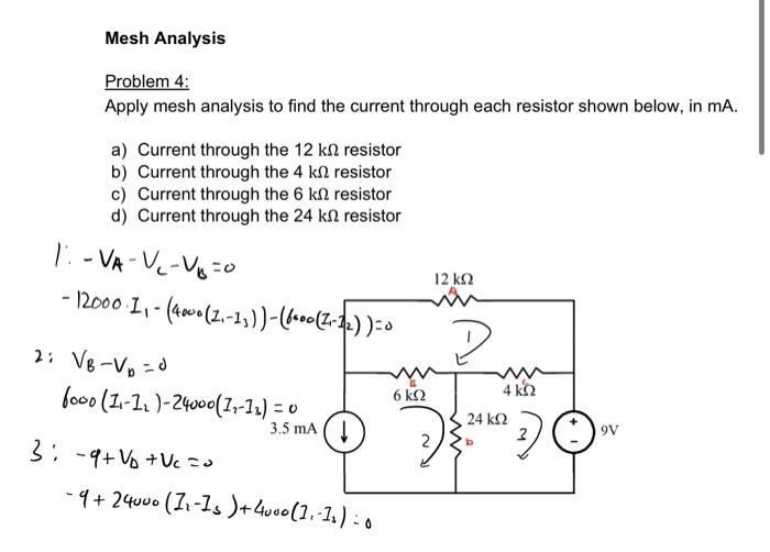 Solved Mesh Analysis Problem 4: Apply mesh analysis to find | Chegg.com