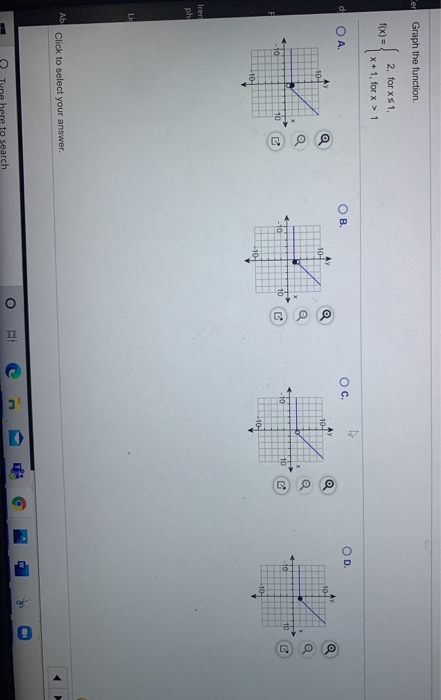 Solved cer Graph the function. f(x) = 2, for x 51, X+ 1, for | Chegg.com