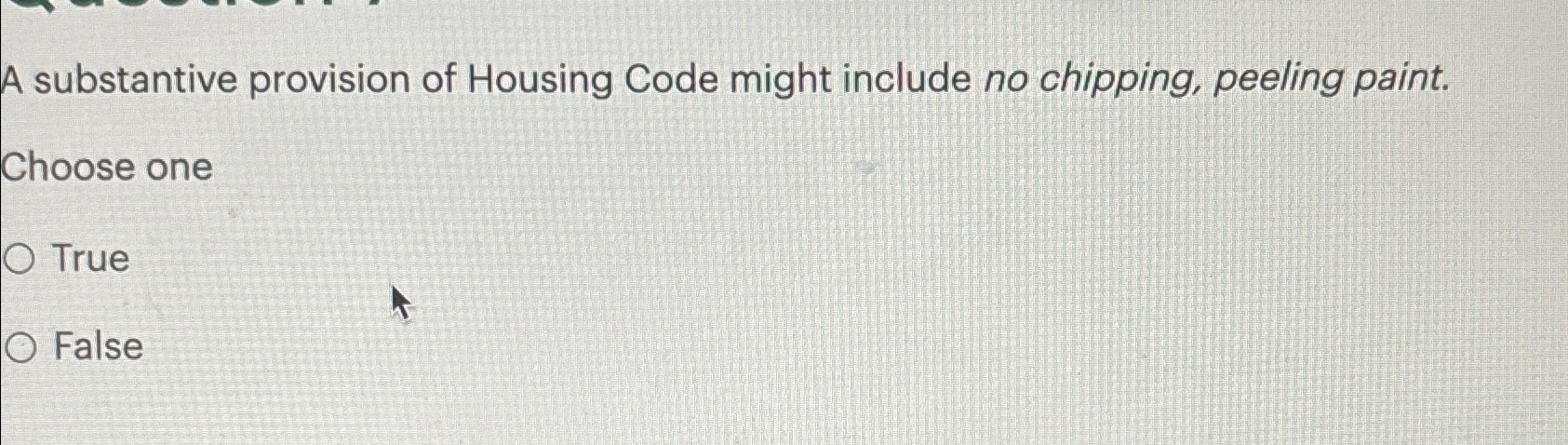 Solved A substantive provision of Housing Code might include | Chegg.com