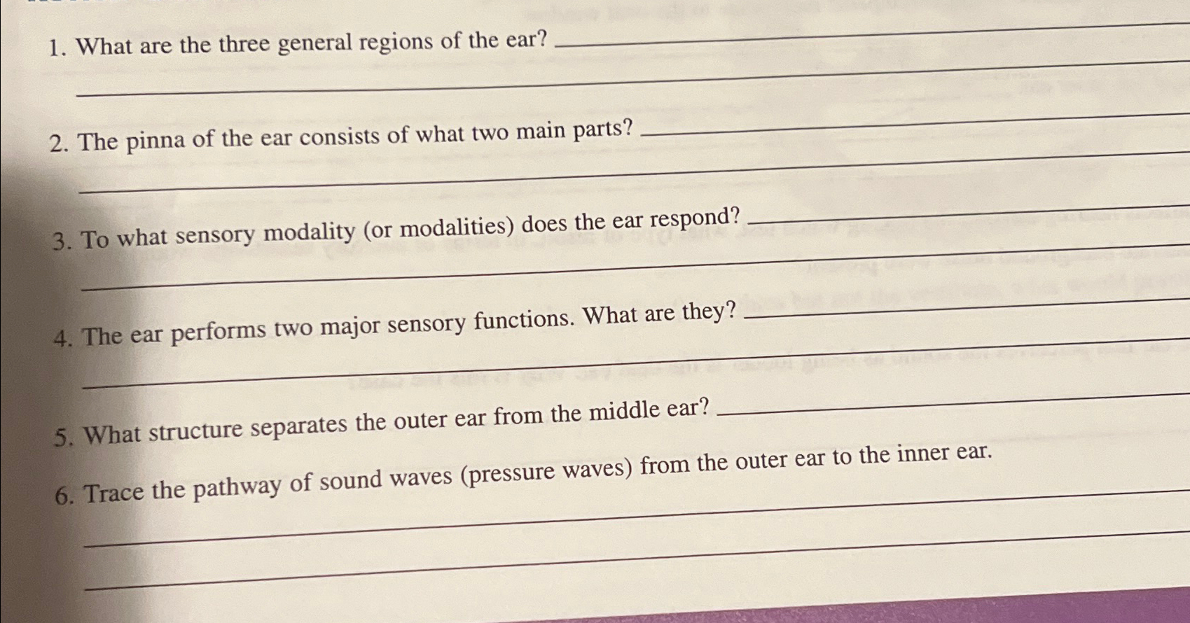Solved What are the three general regions of the ear? | Chegg.com