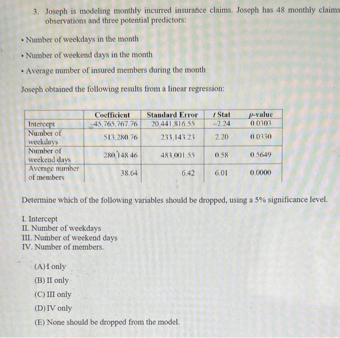 Solved 1. You are given the following results from a | Chegg.com