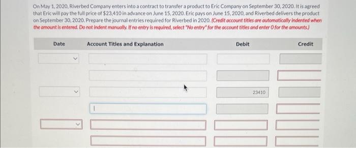 Solved On May 1, 2020, Riverbed Company enters into a | Chegg.com