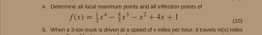 Solved Determine all local maximum points and all inflection | Chegg.com