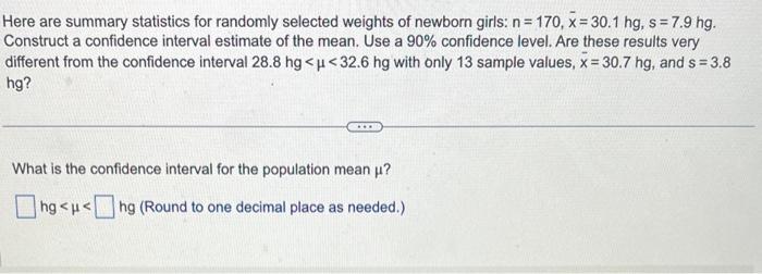 Solved Here are summary statistics for randomly selected | Chegg.com